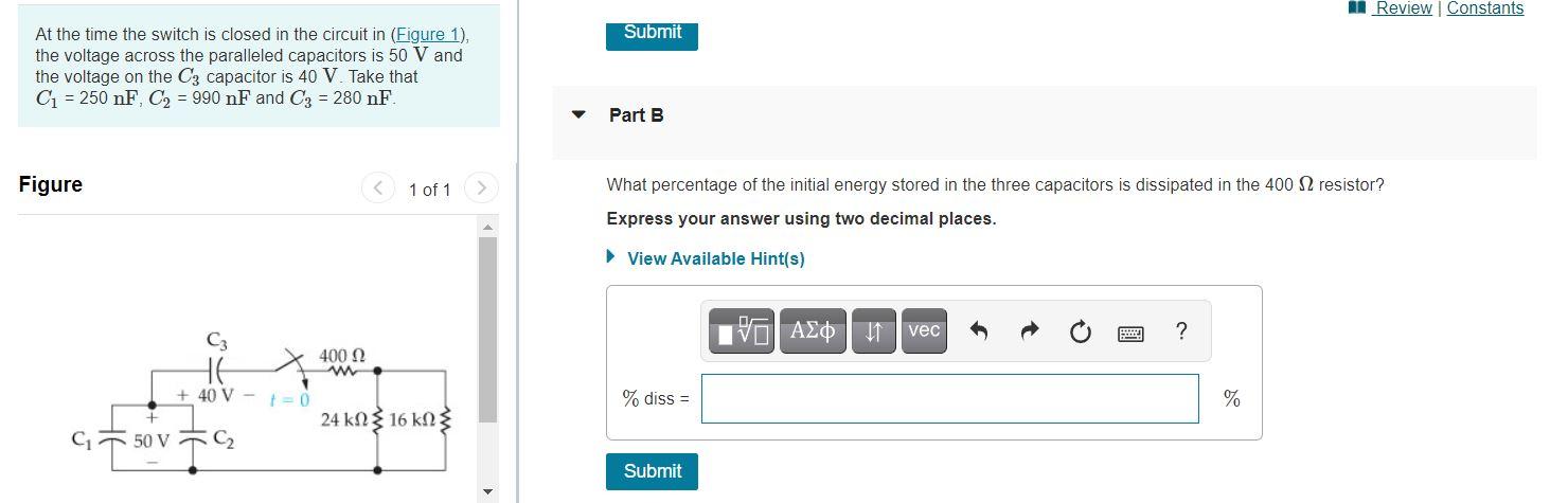 Solved Review Constants At the time the switch is closed in | Chegg.com