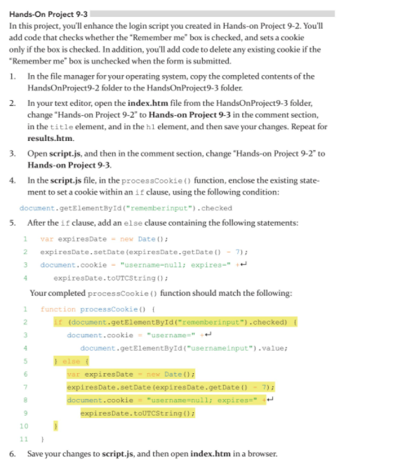 Hands-On Project 9-3 In this project, you'll enhance | Chegg.com