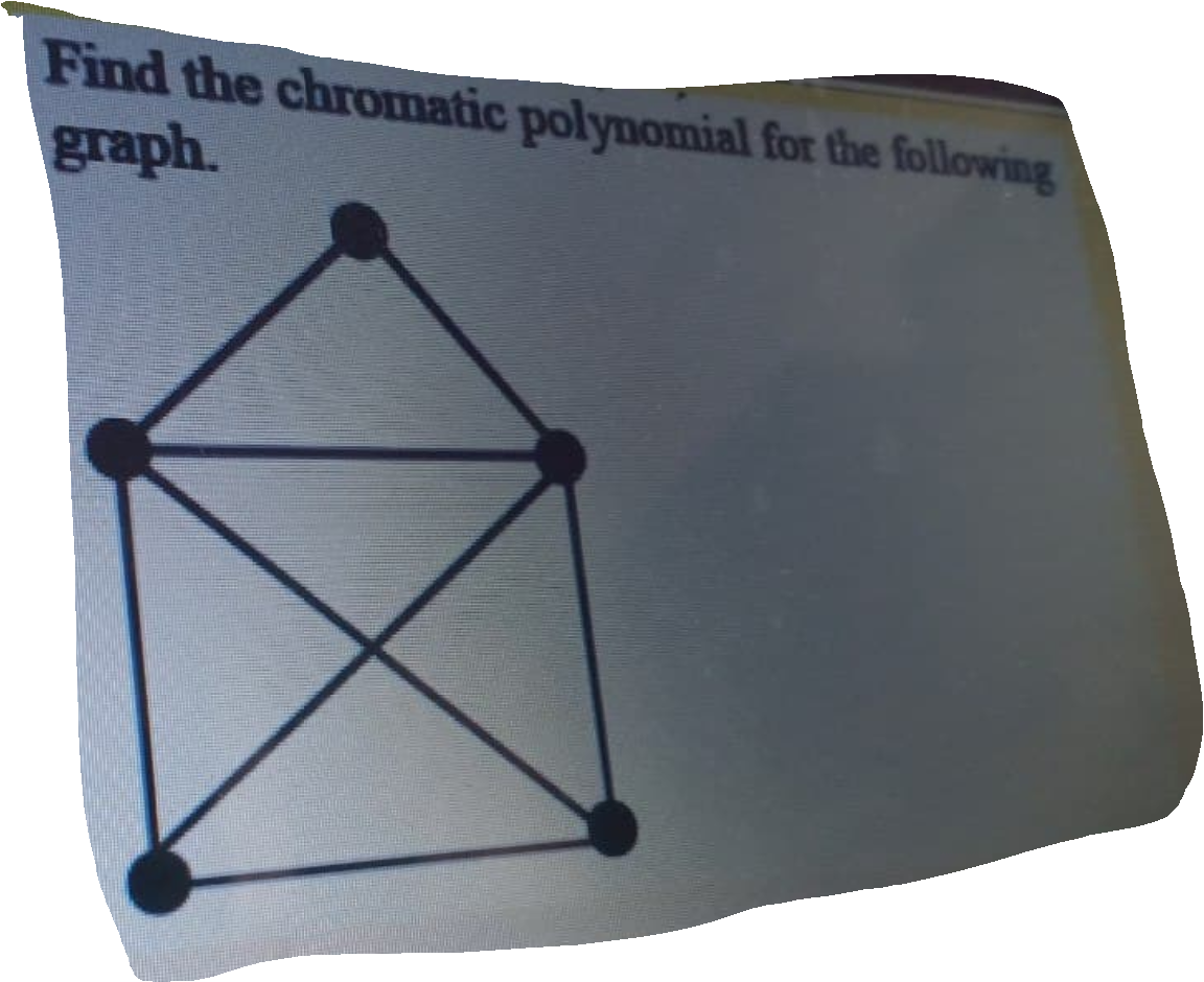 Solved Find the chromatic polynomial for the following | Chegg.com