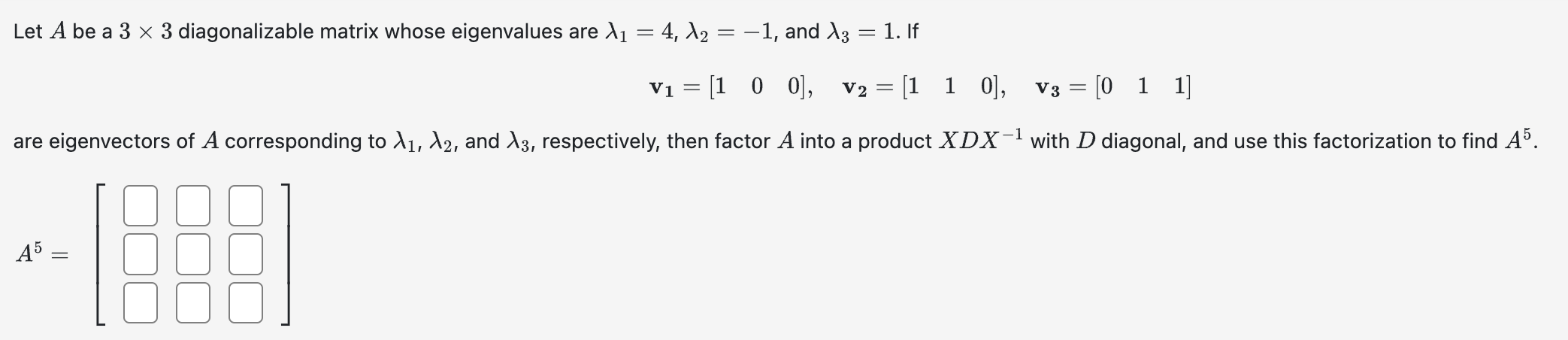 Solved Let A be a 3×3 diagonalizable matrix whose | Chegg.com
