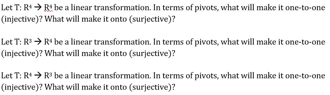 Solved Let T: R4 → R4 be a linear transformation. In terms | Chegg.com