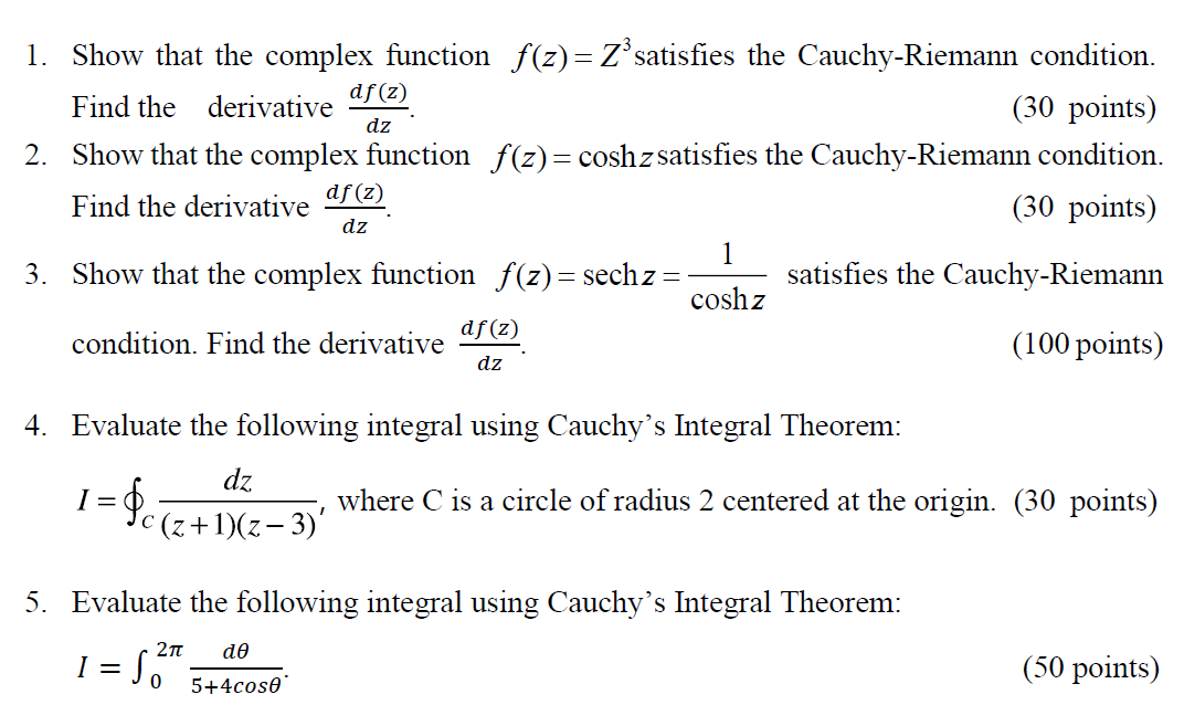 Solved 1. Show that the complex function f(z)= Z' satisfies | Chegg.com
