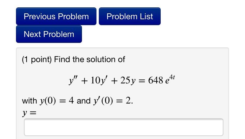 Solved Previous Problem Problem List Next Problem 1 Point 9347