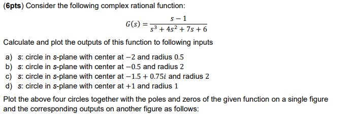 Solved (6pts) Consider the following complex rational | Chegg.com