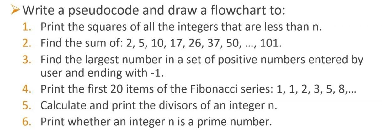 Solved Write a pseudocode and draw a flowchart to: 1. Print | Chegg.com