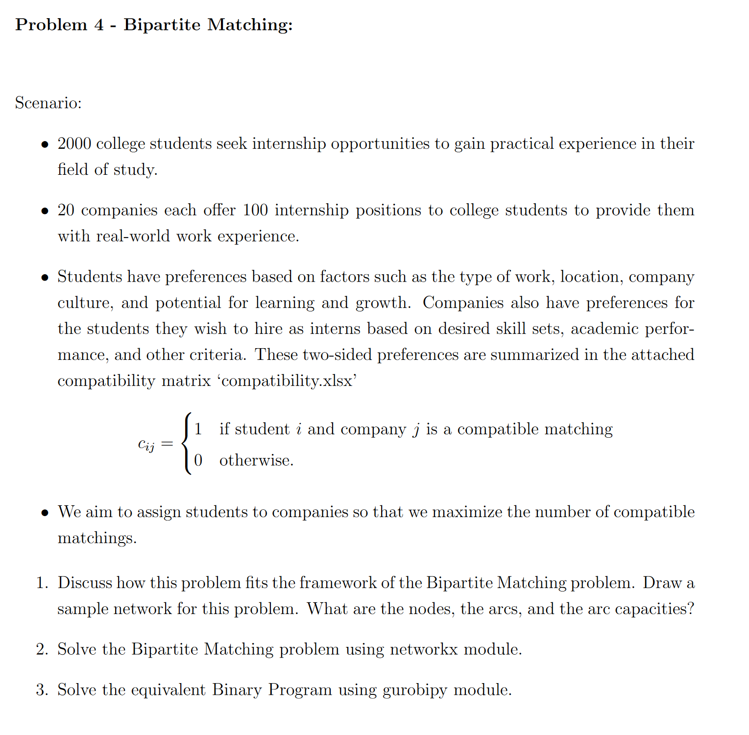 Solved Problem 4 Bipartite Matching Scenario 2000