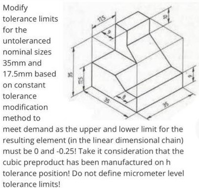 Solved 2 125 Modify tolerance limits for the untoleranced | Chegg.com