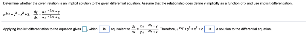 Solved Determine Whether The Given Relation Is An Implicit