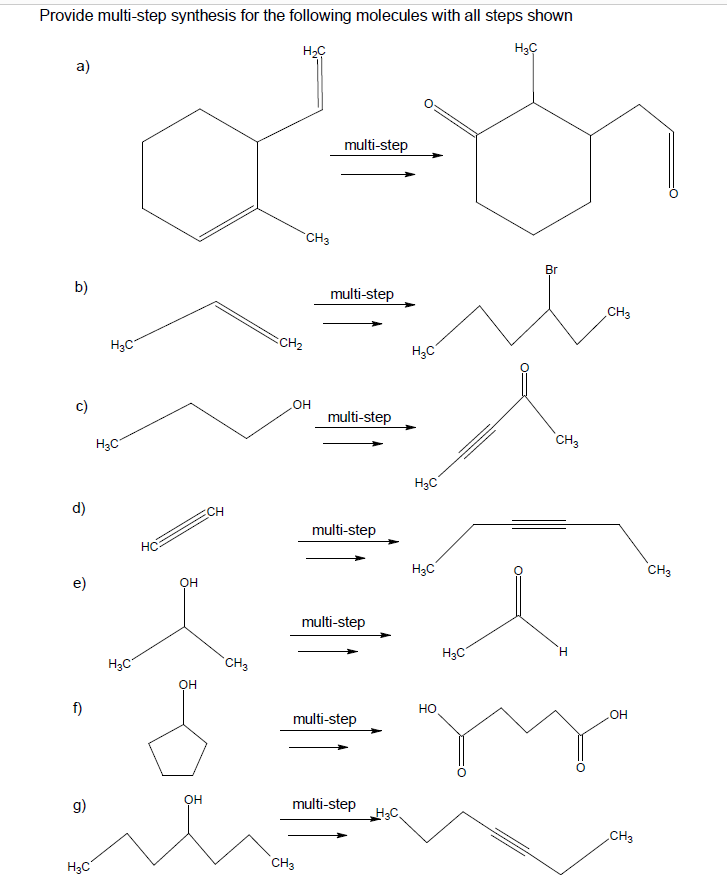 Solved Provide multi-step synthesis for the following | Chegg.com
