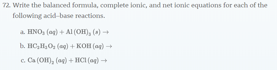Solved Write the balanced formula, complete ionic, and net | Chegg.com