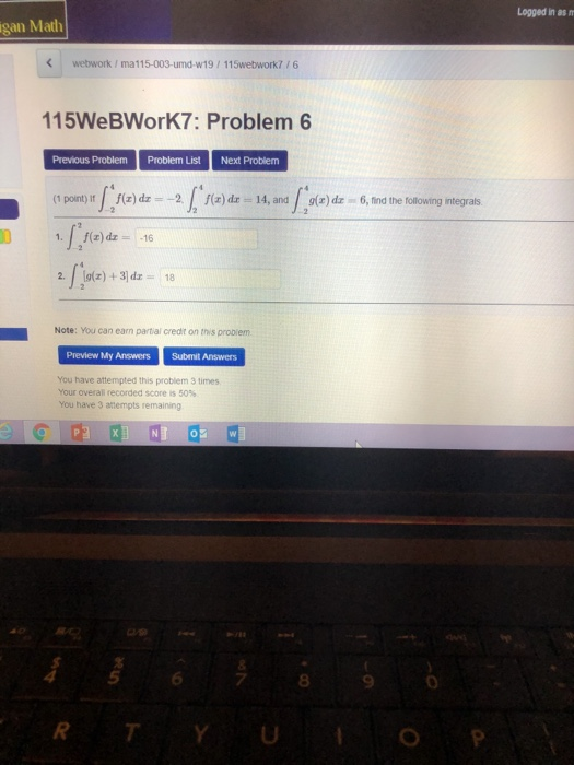 Solved Logged in as n gan Math webwork/ma115-003-umd-w19/ | Chegg.com