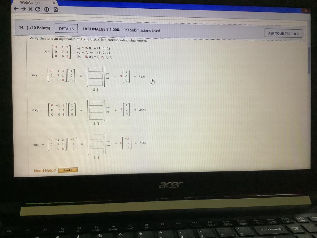 Solved WebAssign →XCA 14. [-/10 Points] DETAILS LARLINALG8 | Chegg.com