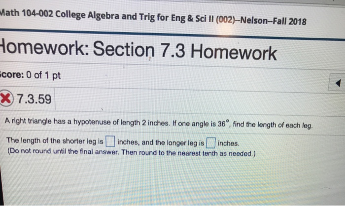 Solved Math 104-002 College Algebra and Trig for Eng & Sci | Chegg.com