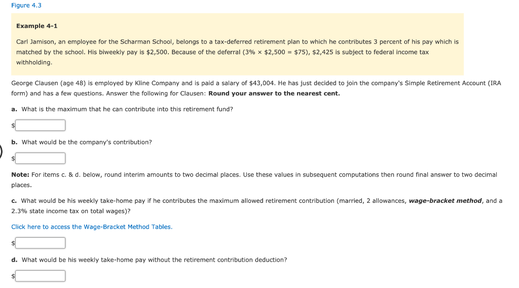 Solved Figure 4.3 Example 4-1 Carl Jamison, an employee for | Chegg.com