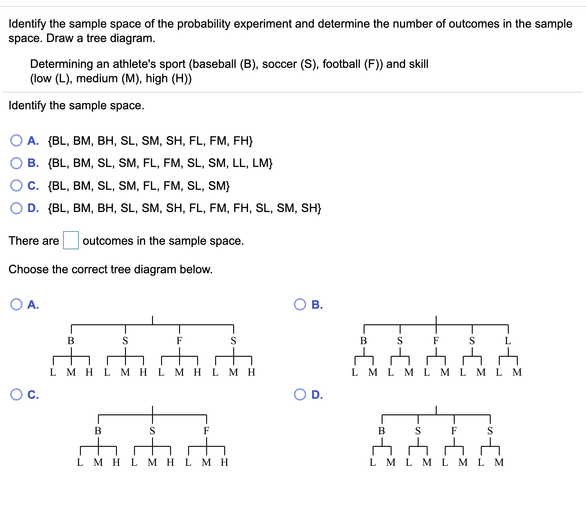 Solved Identify the sample space of the probability | Chegg.com