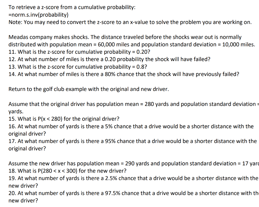 Solved Note: This command is for z-scores not x-values. You | Chegg.com
