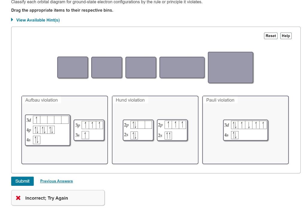 Solved Classify each orbital diagram for ground-state | Chegg.com