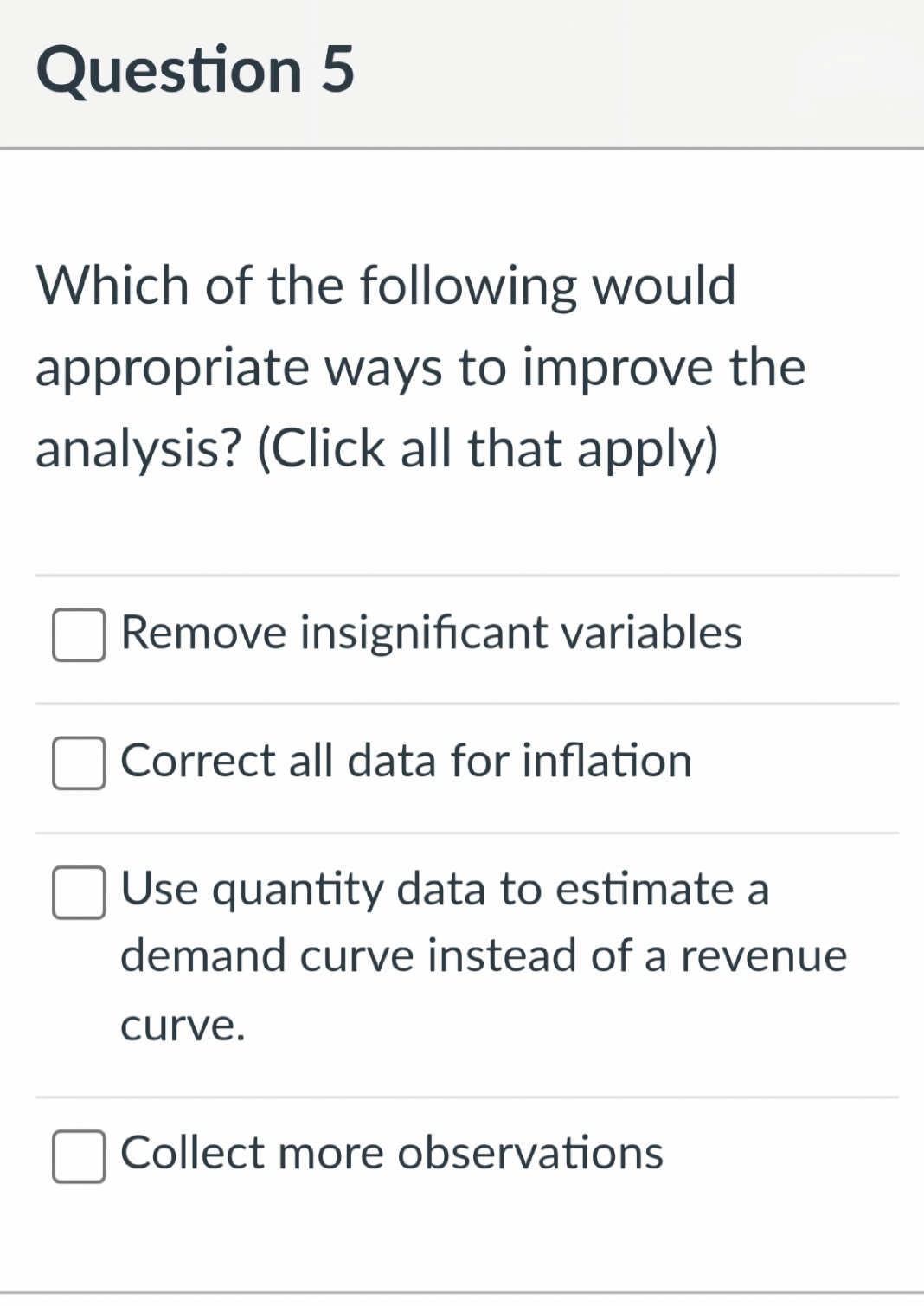 Solved Which of the following wouldappropriate ways to | Chegg.com