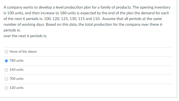 Solved A company wants to develop a level production plan | Chegg.com