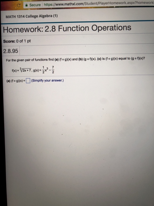 Solved Secure https://www.mathxl.com/Student MATH 1314 | Chegg.com