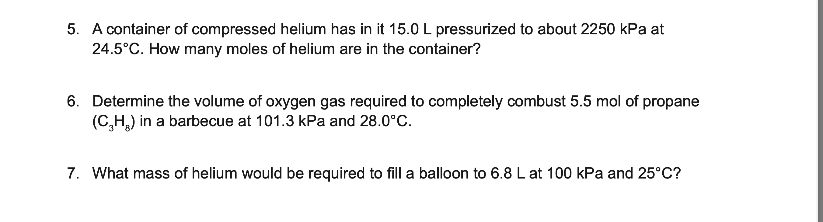 Solved 5. A container of compressed helium has in it 15.0 L | Chegg.com