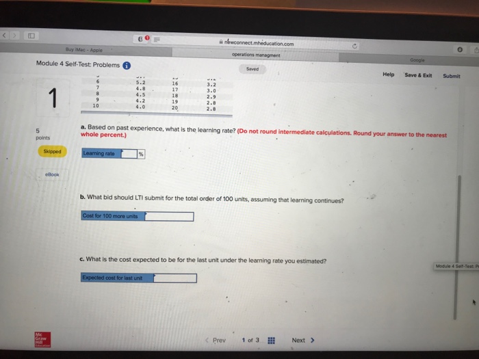 Solved Module 4 Self-Test: Problems Saved Help Save& Exit | Chegg.com