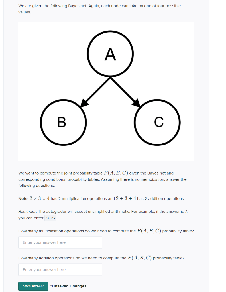 Solved We want to compute the joint probability table | Chegg.com