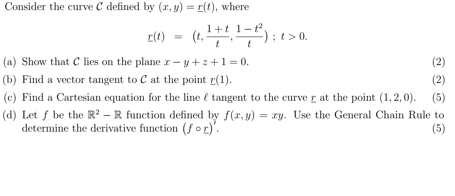 Solved Consider the curve C defined by (x,y)=r(t), where | Chegg.com