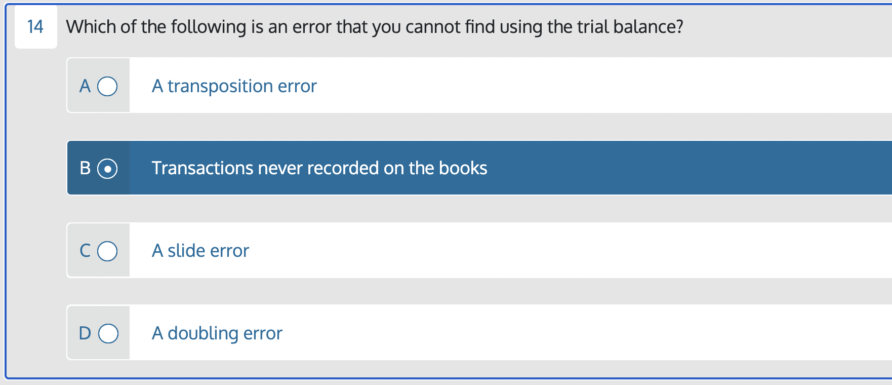 Solved 14 Which of the following is an error that you cannot | Chegg.com