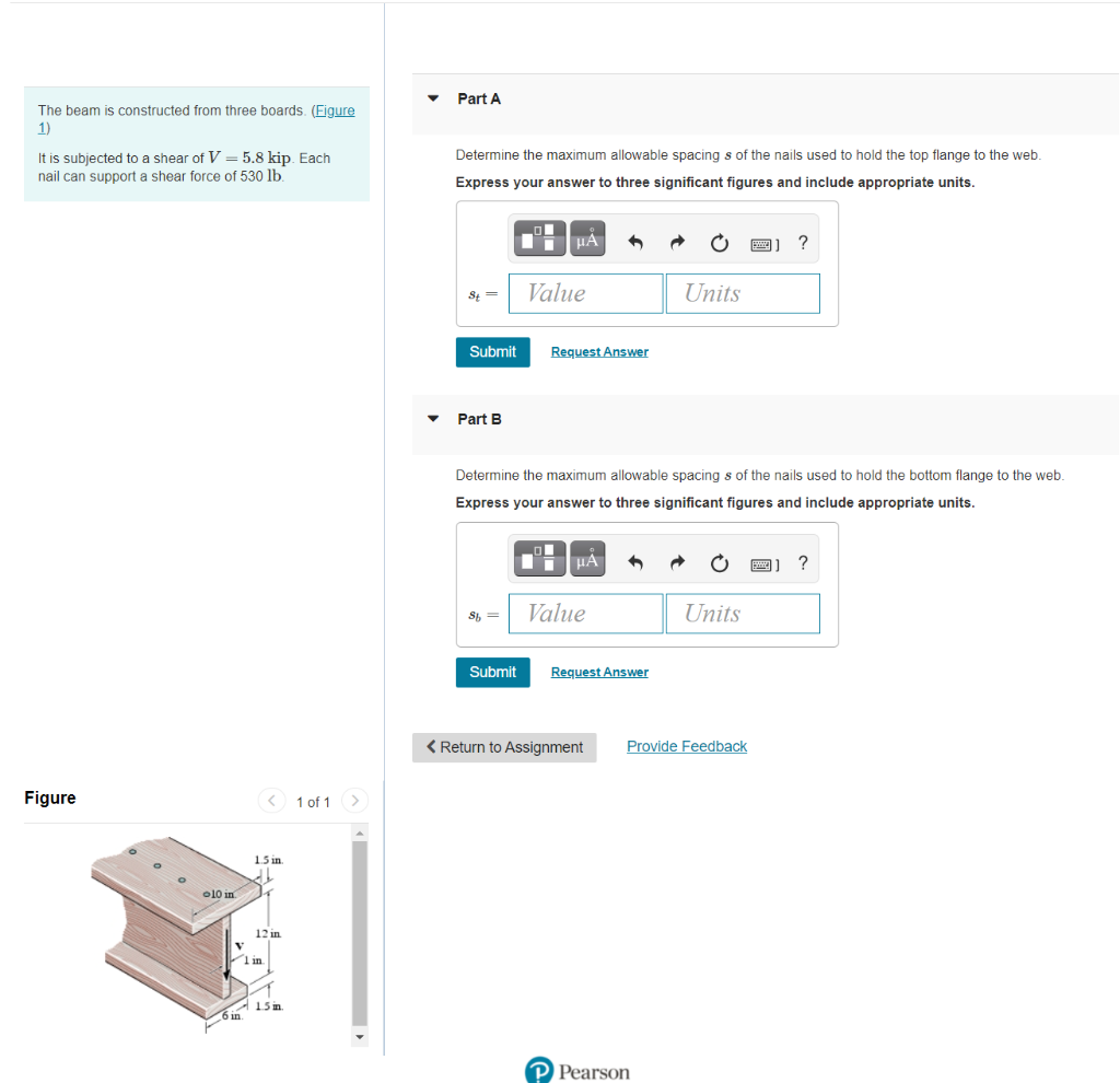 Solved Part A The beam is constructed from three boards. | Chegg.com