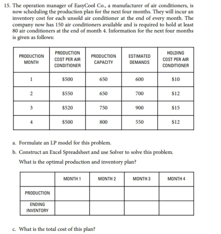 Solved Please show how to set up excel sheet before putting | Chegg.com