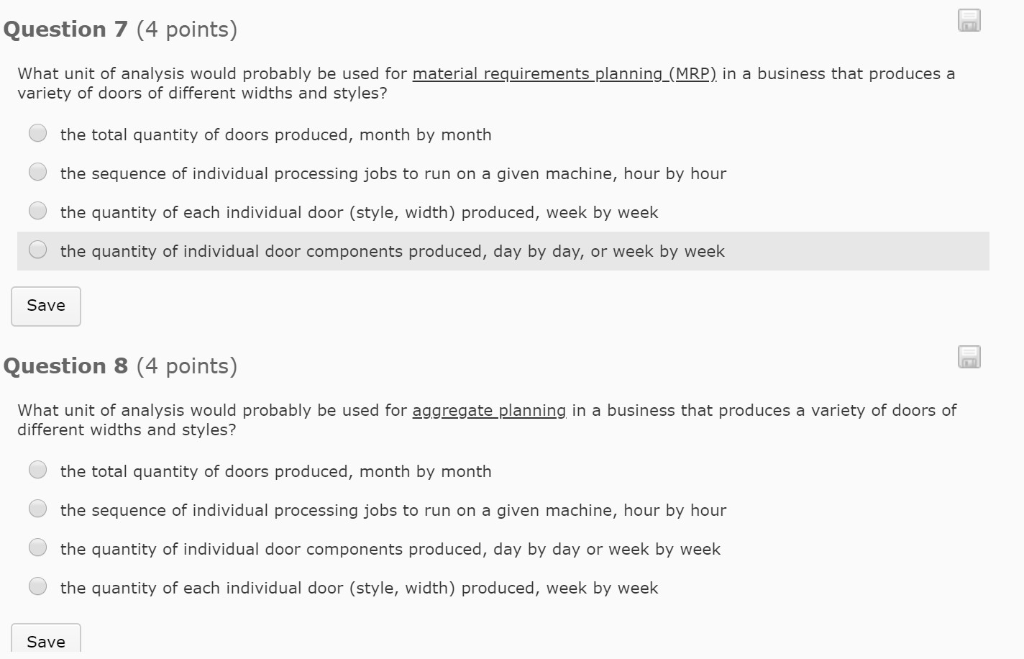 Solved Question 7 (4 points) What unit of analysis would | Chegg.com
