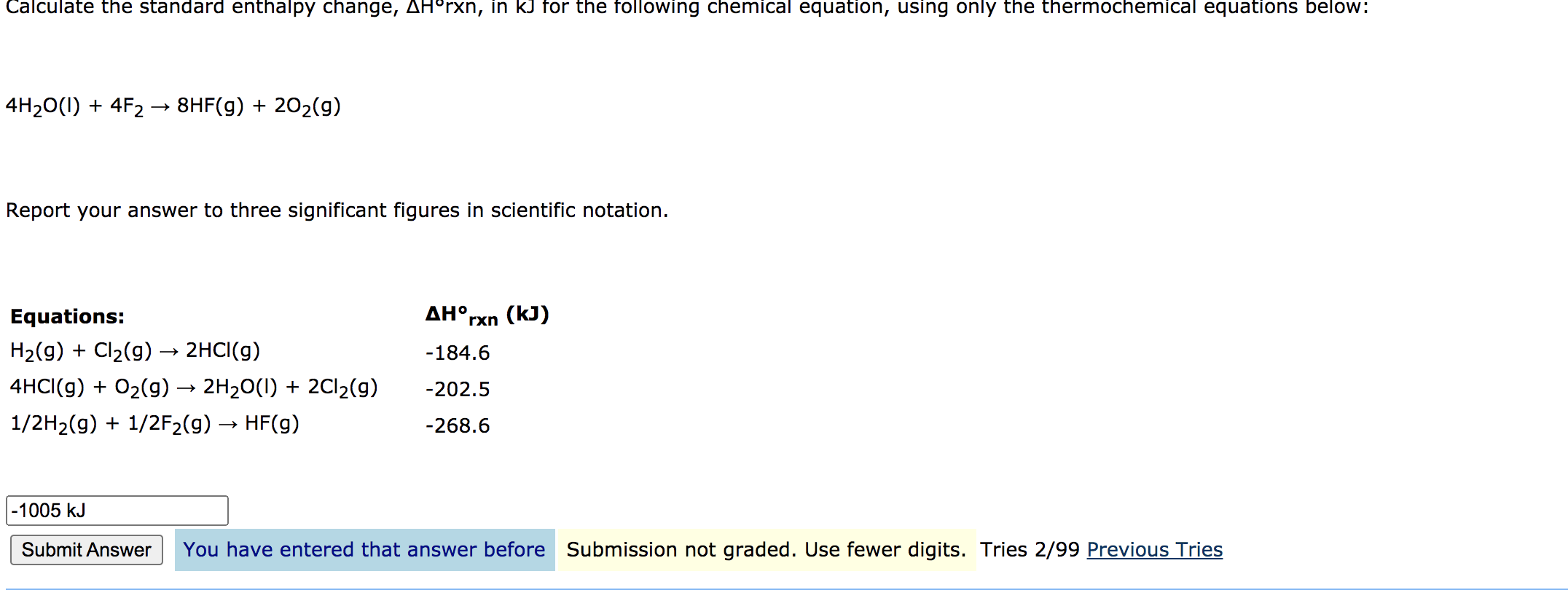 Solved Calculate the standard enthalpy change, AH°rxn, in kJ | Chegg.com