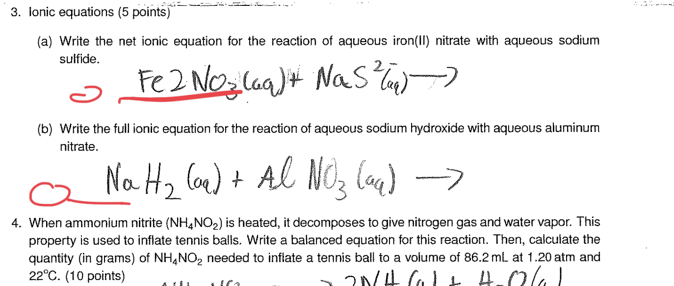 Solved (a) Write the net ionic equation for the reaction of | Chegg.com