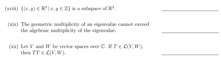 Solved For each of the following 20 statements, label them | Chegg.com