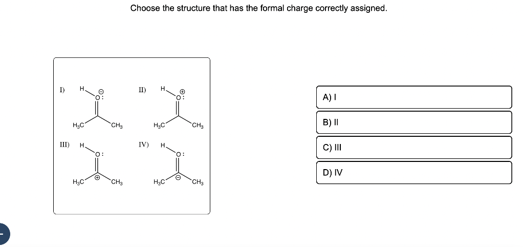 Solved Choose the structure that has the formal charge | Chegg.com