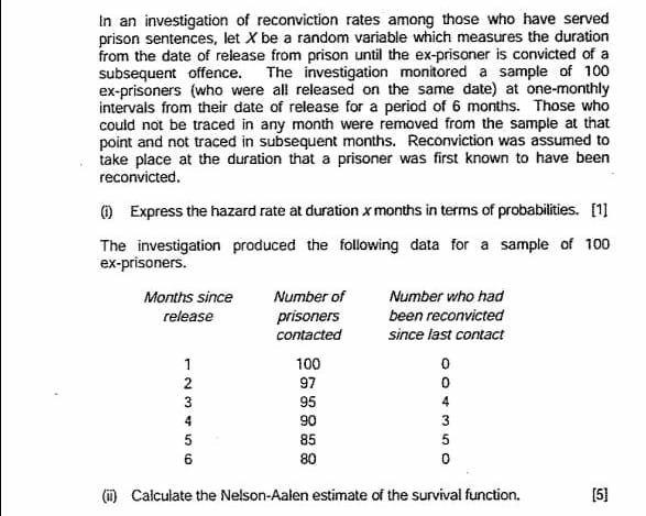 Solved In an investigation of reconviction rates among those | Chegg.com