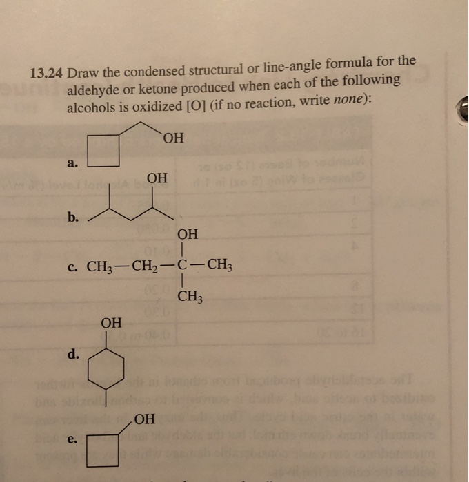 Solved 13.24 Draw the condensed structural or line-angle | Chegg.com