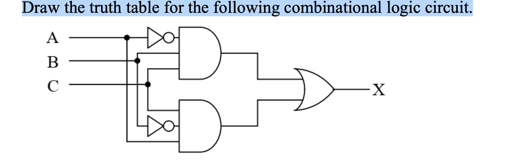 Solved Draw the truth table for the following combinational | Chegg.com