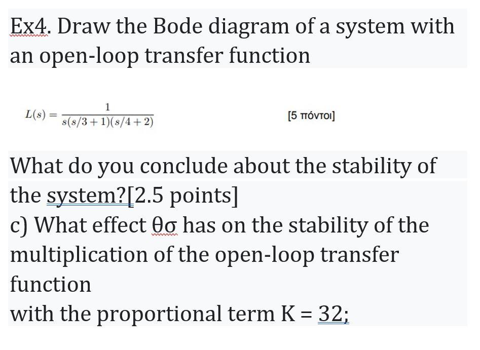 Solved Ex4. Draw the Bode diagram of a system with an | Chegg.com