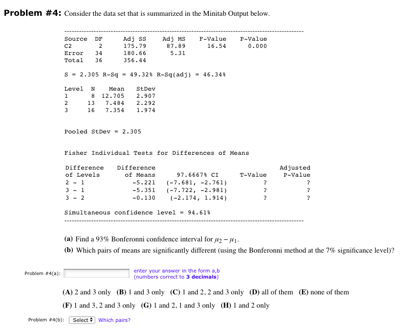 Solved Consider the data set that is summarized in the | Chegg.com