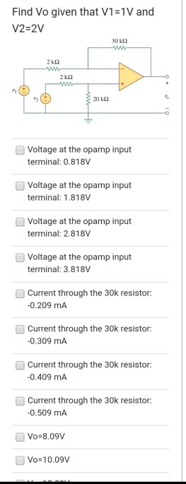 Solved Find Vo given that V1=1V and V2=2V 210 22 W- O + 2002 | Chegg.com