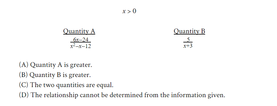 Solved Can you help me with this GRE Quantitative Comparison | Chegg.com