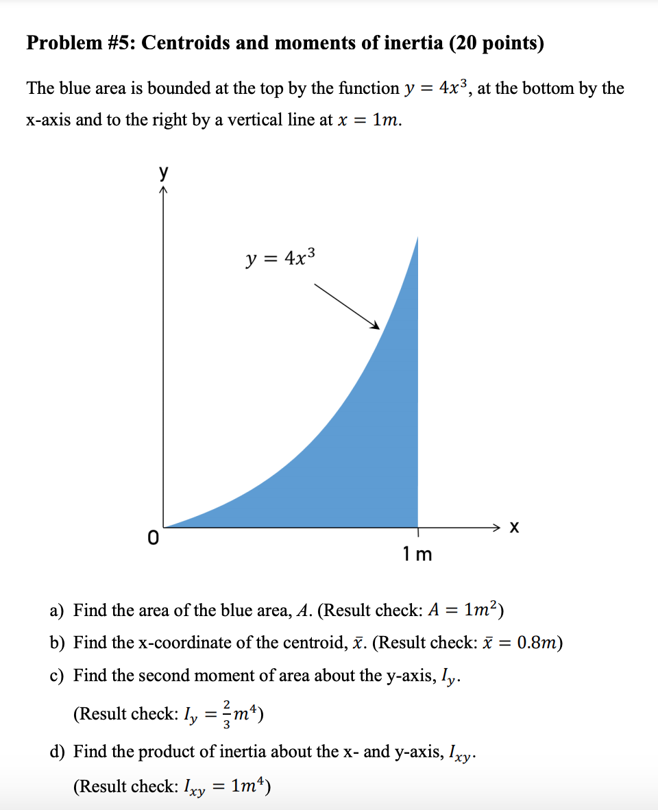 Solved Problem #5: Centroids and moments of inertia (20 | Chegg.com