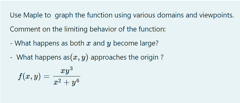 Solved Use Maple To Graph The Function Using Various 