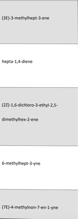 Solved (3E)-3-methylhept-3-ene hepta-1,4-diene | Chegg.com