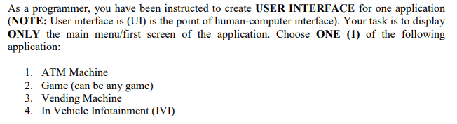 Solved As a programmer, you have been instructed to create | Chegg.com