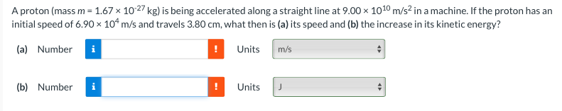 Solved A proton (mass m= 1.67 10-27 kg) is being accelerated | Chegg.com