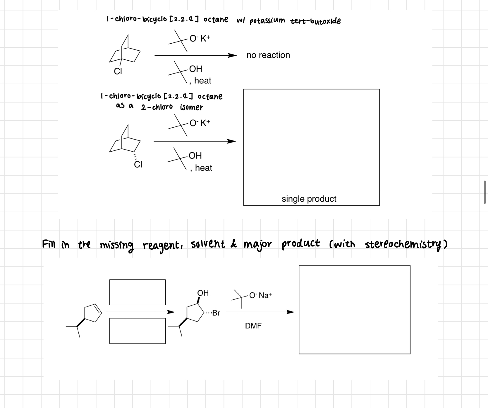 Solved Fill in the missing reagent, solvent \& major product | Chegg.com
