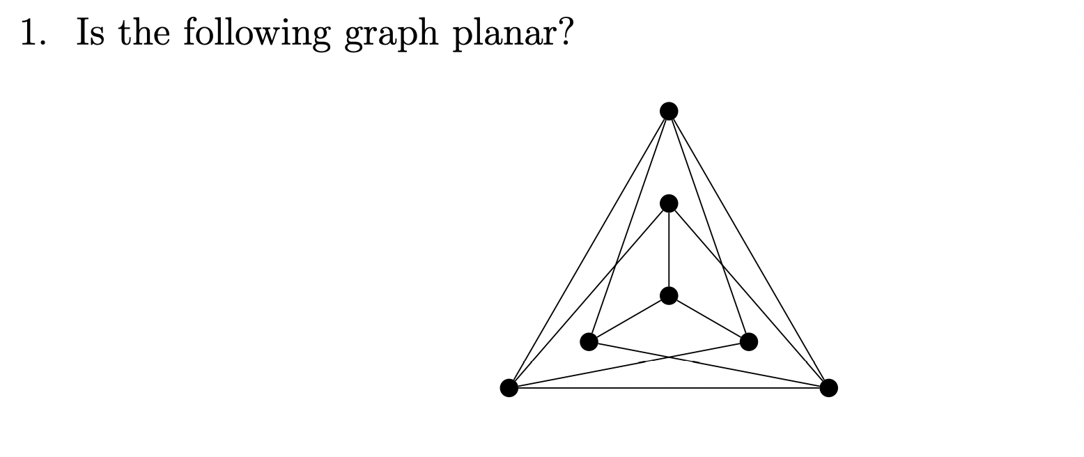 Solved 1. Is the following graph planar? | Chegg.com